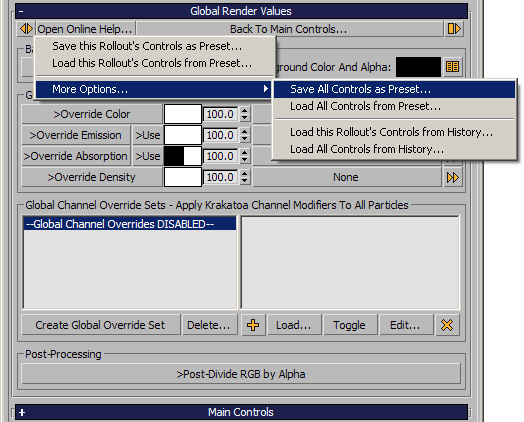 Preset Management At Rollout Level — Krakatoa 17x Documentation