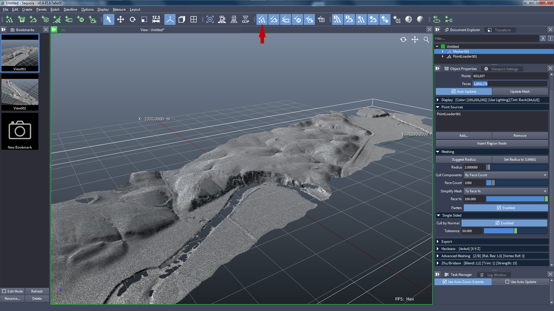 Single Sided Meshing Of A Terrain Scan — SEQUOIA 1.0.27 documentation Single Sided Meshing Of A Terrain Scan — SEQUOIA 1.0.27 documentation